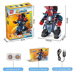 aukfa STEM Building Block Toy RC Robot for Kids, App Controlled & Remote Control Robotic Toy for Boys and Girls, Engineering Educational Build Kit, Early Learning Birthday Gift for 8 Years and Up