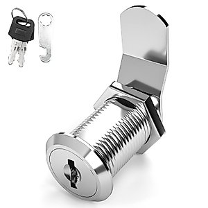 goldenwarm Keyed Alike, Cabinet Cam Lock 1-1/8 Inch File Cabinet Lock Drawer Locks with Keys Cam Lock for Toolbox Mailbox Lock and Key, Zinc Alloy, 1 Pack