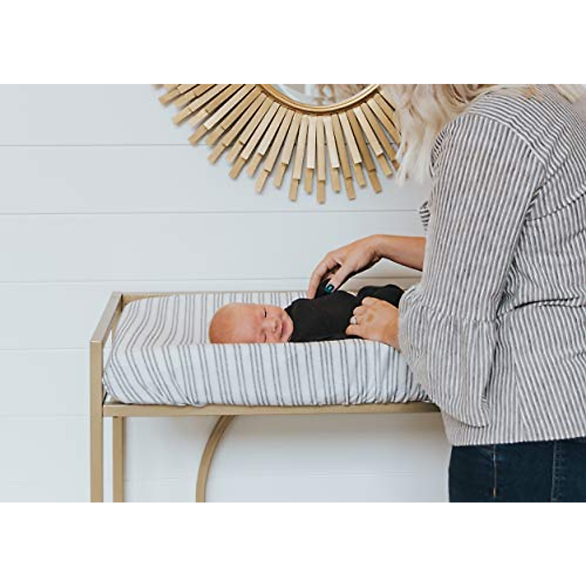 Premium Knit Diaper Changing Pad Cover"Midtown" by Copper Pearl