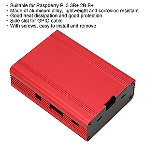 Aluminum Alloy Case CircuitHeat Dissipation Enclosure for Raspberry Pi Board Heat Dissipation Protective Enclosure for Raspberry Pi (Red)