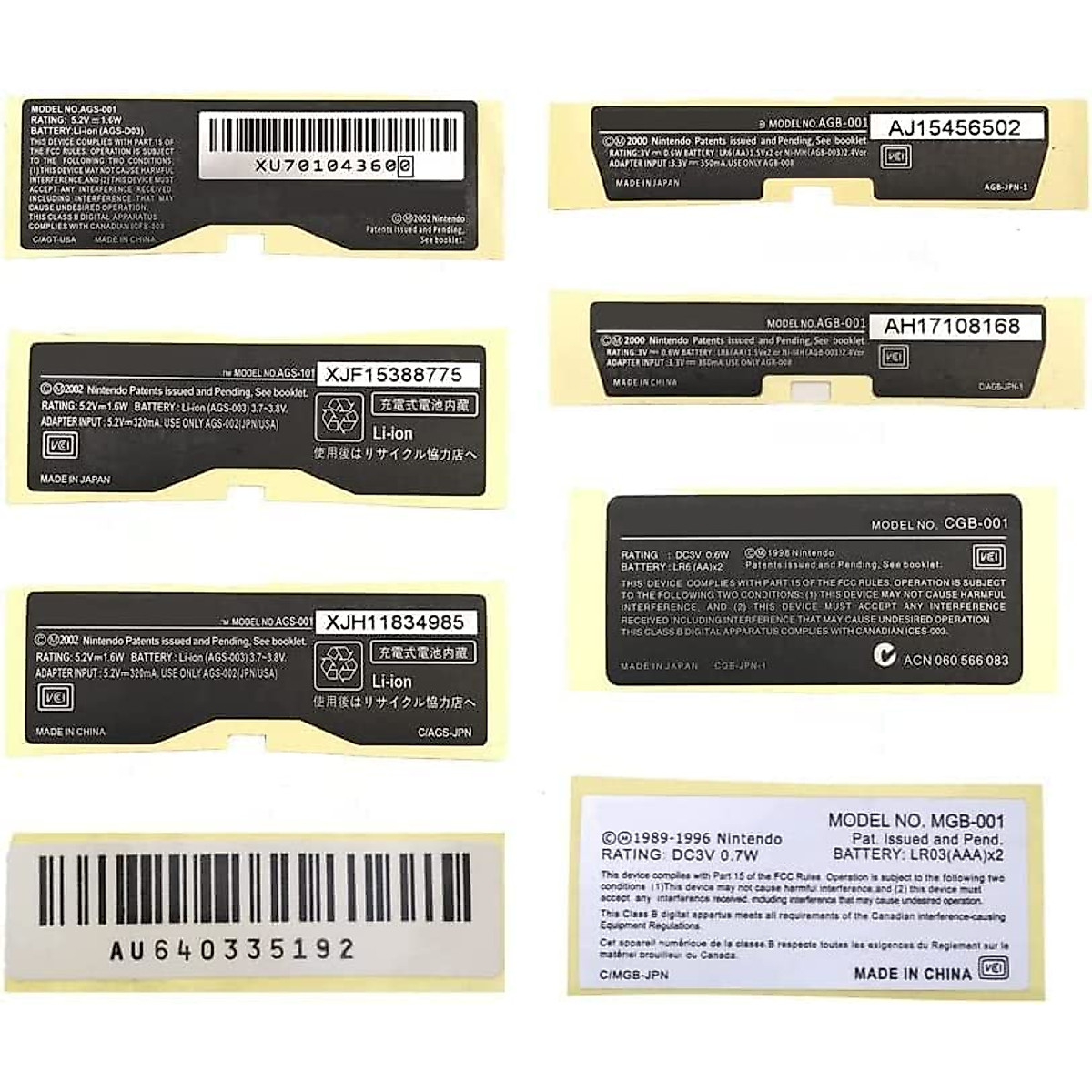 2 x Replacement Sticker Label Tag Marking Sticker for Gameboy Advance GBA SP GBA GBC GBP Game Console (GBA SP 101)