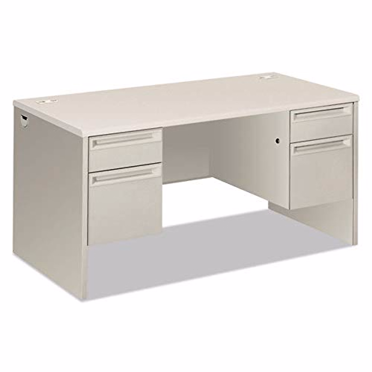 HON 38000 Series Double Pedestal Desk, 60" X 30" X 30", Light Gray/Silver