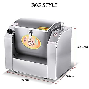 Commercial Dough Mixer,Electric Dough Mixer,Automatic Flour Mixer,Stainless Steel Food Mixer Kitchen Electric Standing Mixer,With 30 Minutes Timer,For Making Pizza Noodles(3kg)