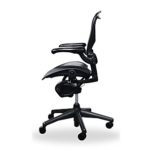 Aeron Herman Miller Office Chair Size B | Fully Adjustable with All Features Included| Quick and Easy Assembly| Renewed| 10 Year Warranty| Hardwood Floor Roller Blade Style Wheels Included