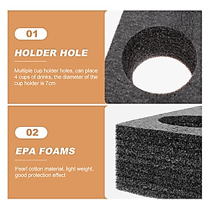 Cabilock 2Pcs 4 Hole Cup Holder Portable Drink Carrier Coffee Carrier Cup Trays Disposable Coffee Tray Milk Brackets for Shelves Foam Coffee Carrier Pearl Cotton Universal Foam Cup Travel