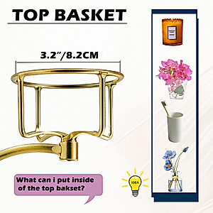 Hand Towel Holder for Bathroom Wall, Elegent Towel Hook with Candle Holder, Gold Towel Ring, Towel Rack Wall Mounted Hanger for Bathroom, Kitchen, Entryway, Drill Holes