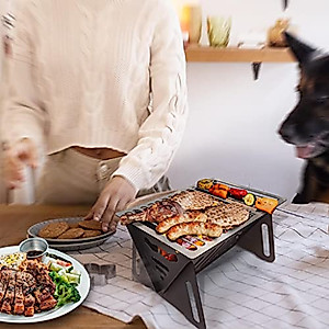 Bodkar Mini Tabletop Charcoal Grills, Personal Small Grill Portable BBQ Grill for Indoor Outdoor Barbecue Camping Picnic