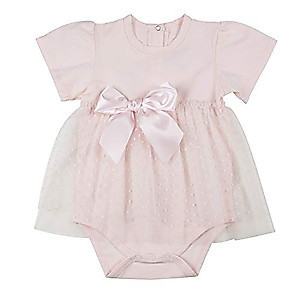 Stephan Baby Snap Dress-Style Baby Dress, Tulle-Skirted, Blush Pink, Fits 6-12 Months