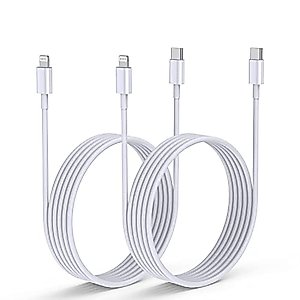 2Pack 3ft 20W Apple USB C to Lightning Cable Type C Fast Charging Cable 【Apple MFi Certified】 USB-C iPhone 13 Fast Charger Cord for iPhone 13 12 11/Mini/Pro/ProMax/iPad 8/Airpods Pro - White