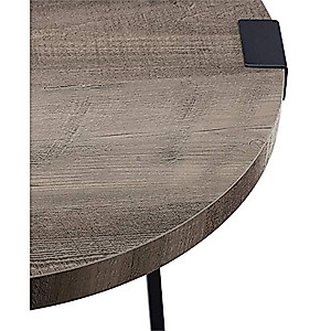 Walker Edison Anastasia Modern Metal Wrap X Base Accent Table, 18 Inch, Grey Wash