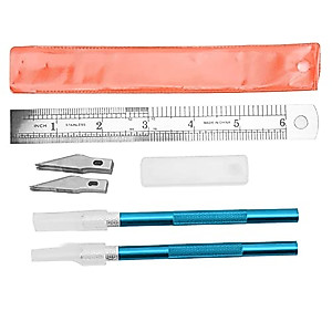 Hobby Knife, Exacto Knife Set Non Slip Handle Accurate Control 20 Blades for Crafting for Hand Account (Blue)