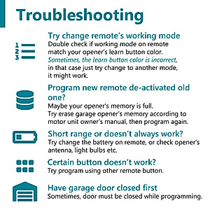 Solidremote 371LM 373LM 971LM 973LM, for LiftMaster Chamberlain Craftsman Keychain Garage Door Opener Remote, Purple, Red/Orange Learn Button