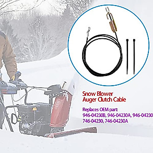 Yiekea 946-04230B Auger Clutch Cable Replaces MTD & Cub Cadet 946-04230A 946-04230 746-04230A 746-04230 Fits MTD Cub Cadet Troy-Bilt Columbia Snowblowers