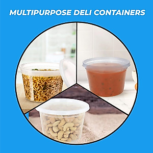 CONTAIN FRESH Deli Containers with Lids, Food Storage Containers with Lids 16 oz (16 oz - 48 Sets)