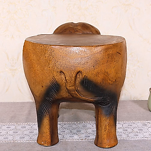 DOITOOL Wooden Elephant Stool Wood Foot Step Stool Sturdy Handicraft Wood Support for Bedroom Bathroom Living Room