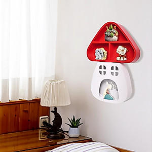 Lenkyin Floating Mushroom Shelf Cute Mushroom Wall Decor Cottagecore Shelf for Wall Fairy Core Cottage Core Room Decor for Nursery