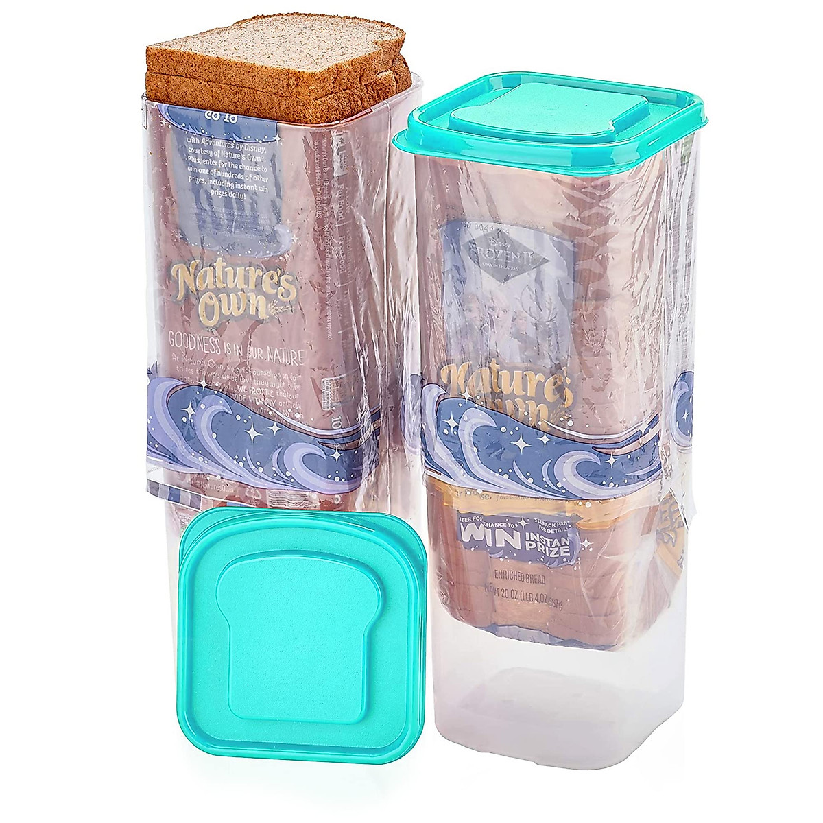 Buddeez Bread Buddy Bread Box Loaf Plastic Storage Container Holder for Kitchen Countertop - Breadbox Containers, Set of 2