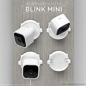 BRAINWAVZ [EOL] Wall Mount Holder for Blink Mini Camera, No Screws, Stick On with Strong 3M VHB Tape, Fast, No Screws, No Mess Install (2 Pack, White), Blink Bracket Stand [EOL]