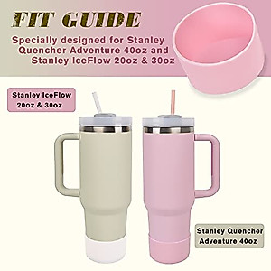 11 Pack for Stanley Cup Accessories, Silicone Reusable Replacement Straws with Straw Covers Cap & Brush for Stanley 40oz, Anti-Slip Protective Stanley Cup Boot Sleeve 40 oz Silicone Bottom Bumper Boot