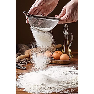 Kafoor Set of 2 Stainless Steel Mesh Strainers for Kitchen - 6.3 inch Large Fine Mesh Strainer & 3.3 inch Small Strainer Fine Mesh - Ideal to Sieve Pasta Noodles, Quinoa, Tea, Coffee, Juices, Flour