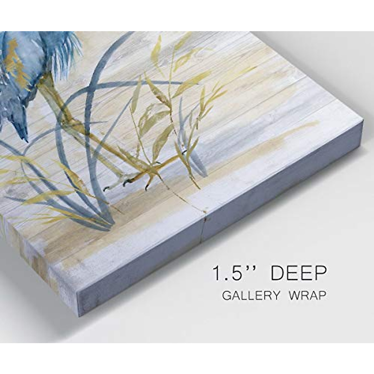 Renditions Gallery Animals Wall Art Abstract Paintings for Decor Rustic Yellow Blue Heron Bird Canvas Artwork Prints for Bedroom Living Room Office Walls - 18"X27" LT15