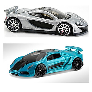 Hot Wheels 2016 McLaren p1 Silver & Lamborghini Sesto Elemento 2-Car Bundle Set