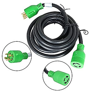 labwork 30A 15 Feet Generator Extension Cord L14-30P to L14-30R 125/250V Up to 7500W 10 Gauge SJTW Generator Cord 4 Prong