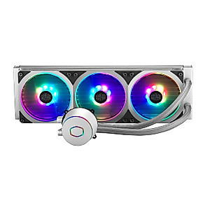 Cooler Master MasterLiquid ML360P Silver Edition Liquid Cooler, All-in-One (AIO) Liqiod Cooler, 360mm Radiator, 1 x 360mm PWM SF360R ARGB Fan, Integrated Fan Frame Design, Aluminum Pump Cover