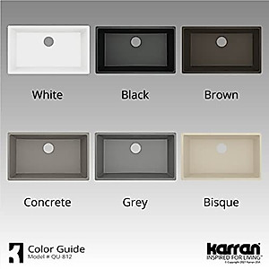 Karran QU-812 Undermount 32.5 in. Large Single Bowl Quartz Kitchen Sink in Black
