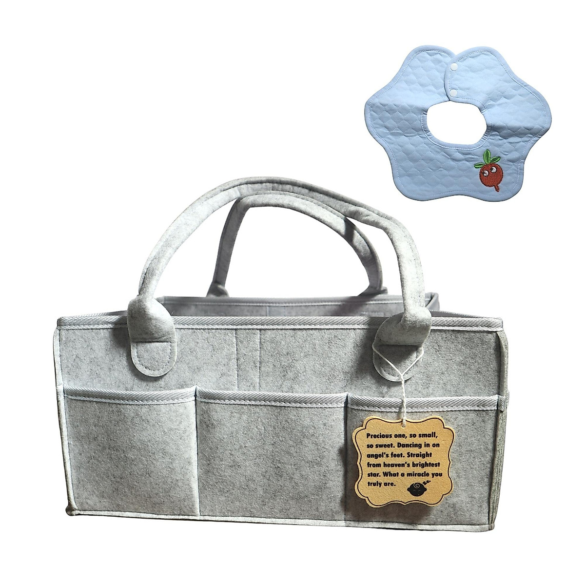 Foldable Diaper Bag Caddy Organizer Portable Car Diaper Caddy for Baby Boy Includes Removable Dividers Large Diaper Caddy Organizer for Changing Table Movable Felt Diaper Caddy for Car