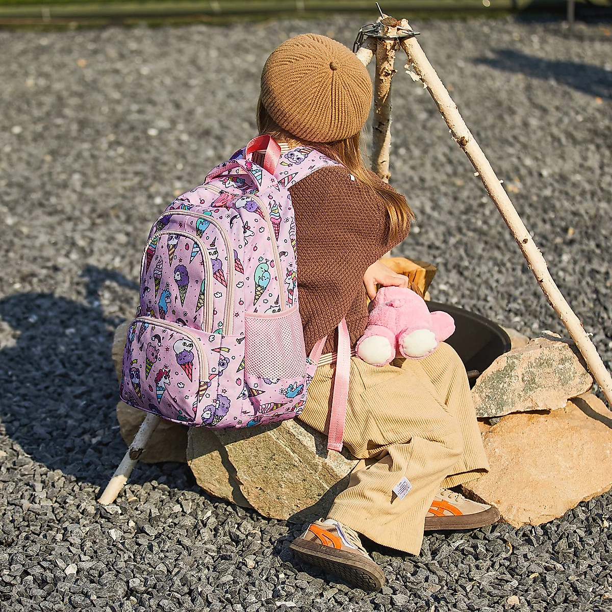 CLUCI Kids Backpack for Girls Bookbags Preschool Backpack Toddler Daycare School Bag Elementary Kindergarten Lightweight Waterproof Pink Unicorn