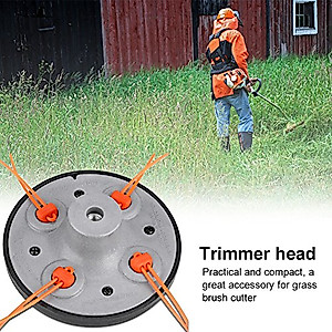 Universal 4 Line Bump Trimmer Head Mower Gear Box Head String Set Grass Brush Cutter Accessory Power Tools for Garden Lawn Patio,Lawn Mower Accessories
