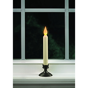 Xodus Innovations FPC1205A-4 Battery Operated LED Window Candle, Dusk to Dawn Light Sensor, Aged Bronze Plastic Base, Amber Flicker Flame, 8 - 7/8 Inch Tall (4 PACK)