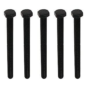 MroMax 5Pcs M10 x 130mm Hex Head Screw Bolt, Carbon Steel Grade 8.8, Black Oxide Finish, Full Thread, Hexagon Head Bolts for Furniture Repair
