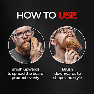 Beardo Boar Bristle Beard Brush For Men | Travel Friendly Pack with Cover | Made from Natural Boar Bristles and Sheesham Wood to shape the beard and simulate hair follicles to boost growth