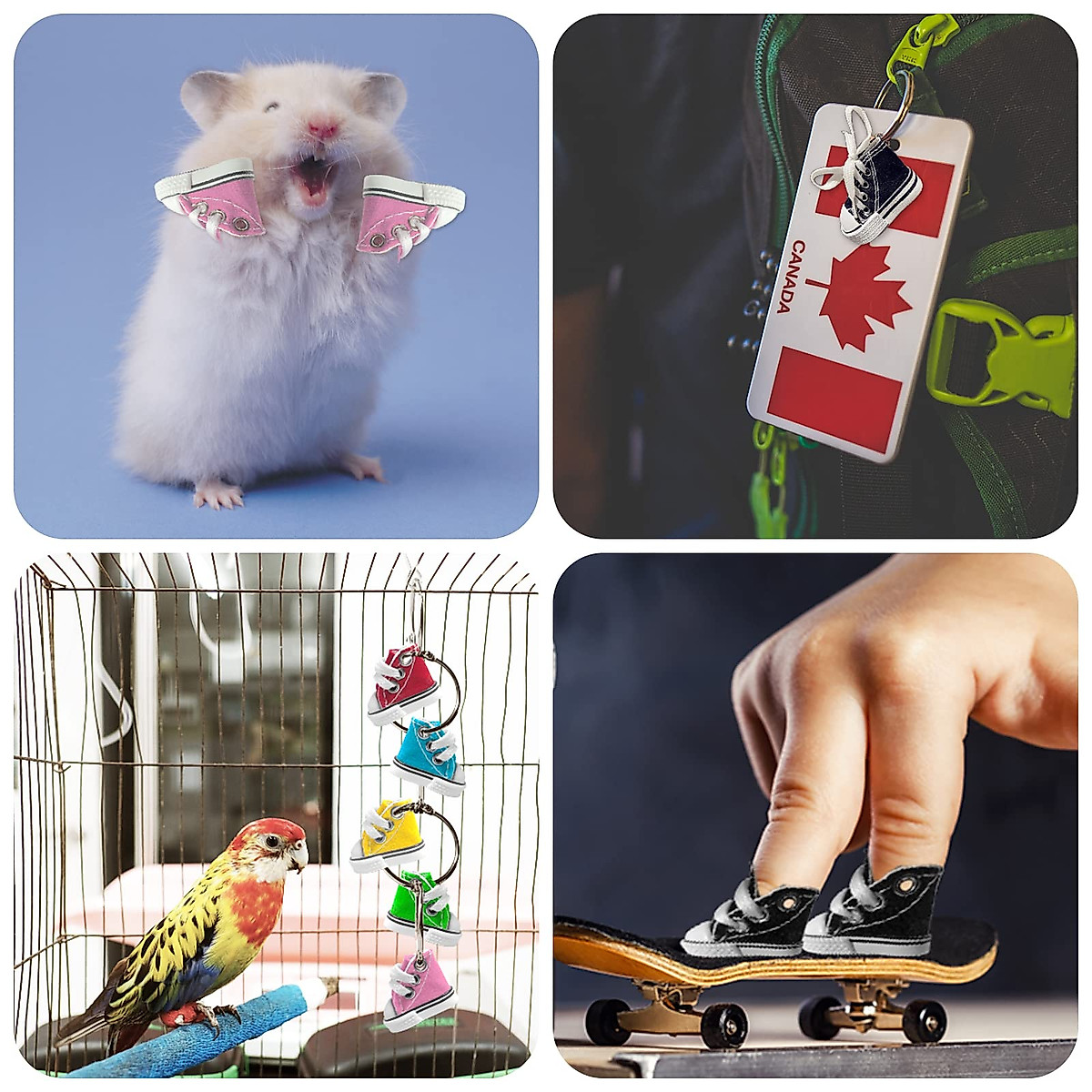 Grosun 6 Pairs Mini Shoes Mini Finger Shoes Fingerboard Shoes Doll Shoes Mini Skateboard Shoes Mini Sneakers Finger Shoes for Fingerboard Miniature Shoes Tiny Shoes for Finger (Mixed Color)