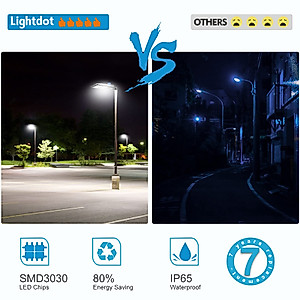 320W LED Parking Lot Lighting 44800LM 5000K LED Pole Lights Outdoor with Slipfitter Mount, Dusk to Dawn LED Street Light for Commerical Parking Lot-2Pack