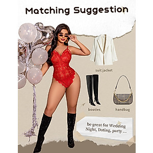 Avidlove Red Lingerie for Women Lingerie Strappy Womens Lingerie Sexy Naughty Babydoll Lingerie(Red,Large)