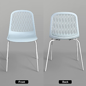 Armless Modern Chairs with Metal Legs for Living, Bedroom, Kitchen, Dining, Lounge Waiting Room, Restaurants, Cafes, Set of 4