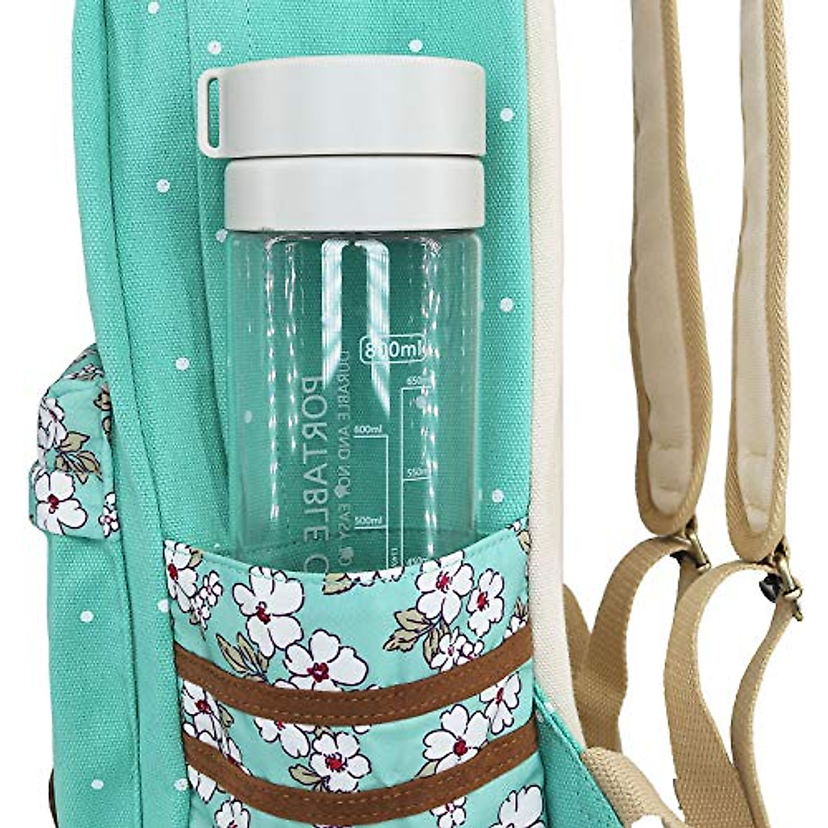 Roffatide Anime My Hero Academia Katsuki Bakugo Backpack Canvas Dots Backpack Green Rucksack Printed Bookbag Flower Pattern Schoolbag