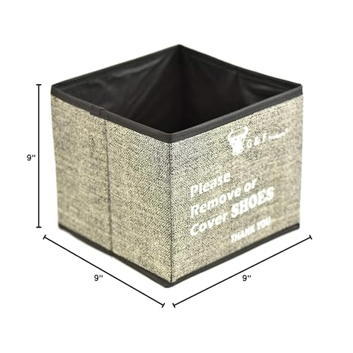 G & F Products Shoe Covers Box, Foldable Collapsible Shoe Covers Holder Bootie Box holds up to 100 Disposable Shoe for Realtors and Open House also works as Foldable Collapsible storage bin 9"x9"x9"