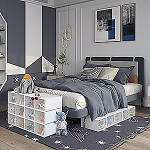 YITAHOME Shoe Storage Box, 18 PCS Medium Size Shoe Storage Organizers Stackable Shoe Storage Box Rack Containers Drawers