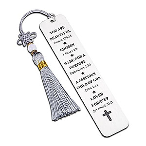 Baptism Gifts Confirmation Gifts for Women First Communion Gifts Inspirational Christian Gifts Bible Verse Bookmark with Tassel Book Lover Gifts for Women Birthday Christmas Bookmarks Gifts for Friend