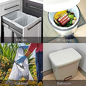 2.5 Gallon 120 Counts Small Strong Drawstring Trash Bags Garbage Bags by RayPard, Small Plastic Bags fit 7.5-9 Liter Trash Can for Home Office Kitchen Bathroom Bedroom, White Waste Basket Liners