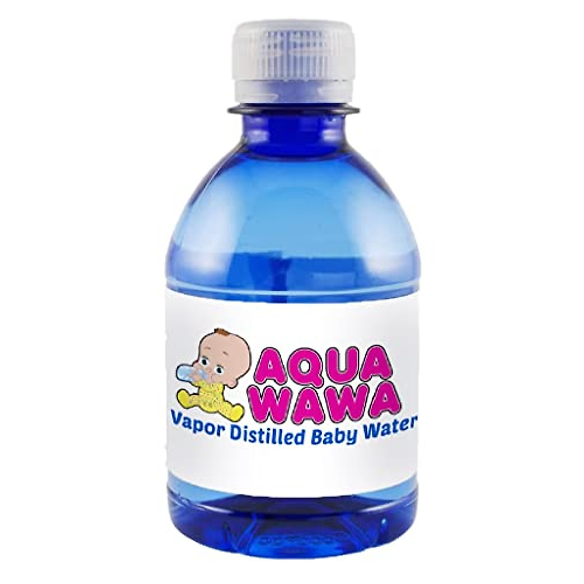 AQUAWAWA Nursery Water For Babies 24 Pack 8 oz Bottles Purified Vapor Distilled | Fresh Single Serve| Lightweight For Diaper Bag | BPA, Fluoride, Chemical and Mineral Free | Dr Recommended, Baby Safe, Clean, FRESH