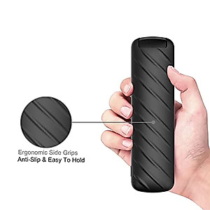 Cover Compatible for Alexa Voice Remote Pro 2022 Case Black Silicone Protective Protector with Lanyard - LEFXMOPHY