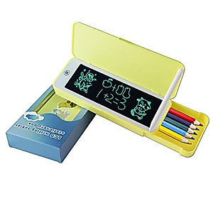 XiaYchaug Pencil Case , LCD Writing Tablet Pencil Box, Multifunction Stationery Case Organizer Box With Doodle&Scribbler Board,Cute Cartoon Plastic Pencil Case for Kid,Christmas Gifts