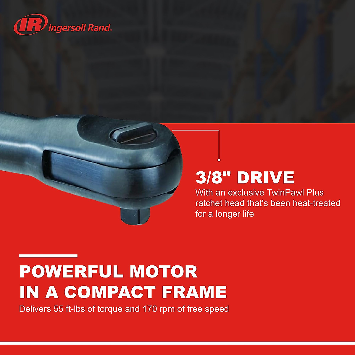Ingersoll Rand 170G 3/8" Air Ratchet Wrench, 55 ft-lb Torque, 170 RPM