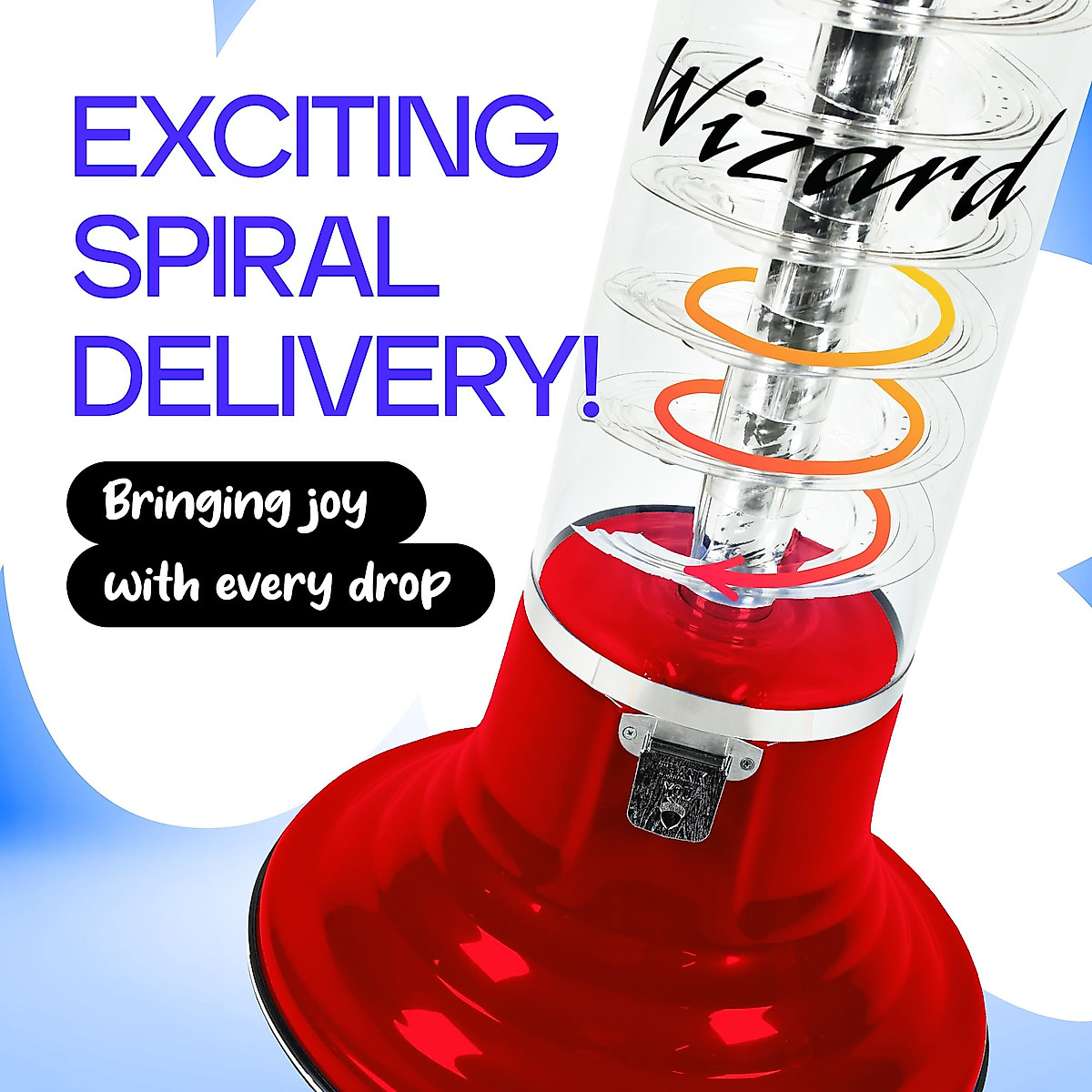 Gumball Machine Original Spiral - 4`10" Height - Set Up for $0.25 - Dispenses 1” Gumballs, Bouncy Balls & Toys in Round Capsules - Spin & Drop Vending Machines for Kids - Bubble Gum Machine - Red