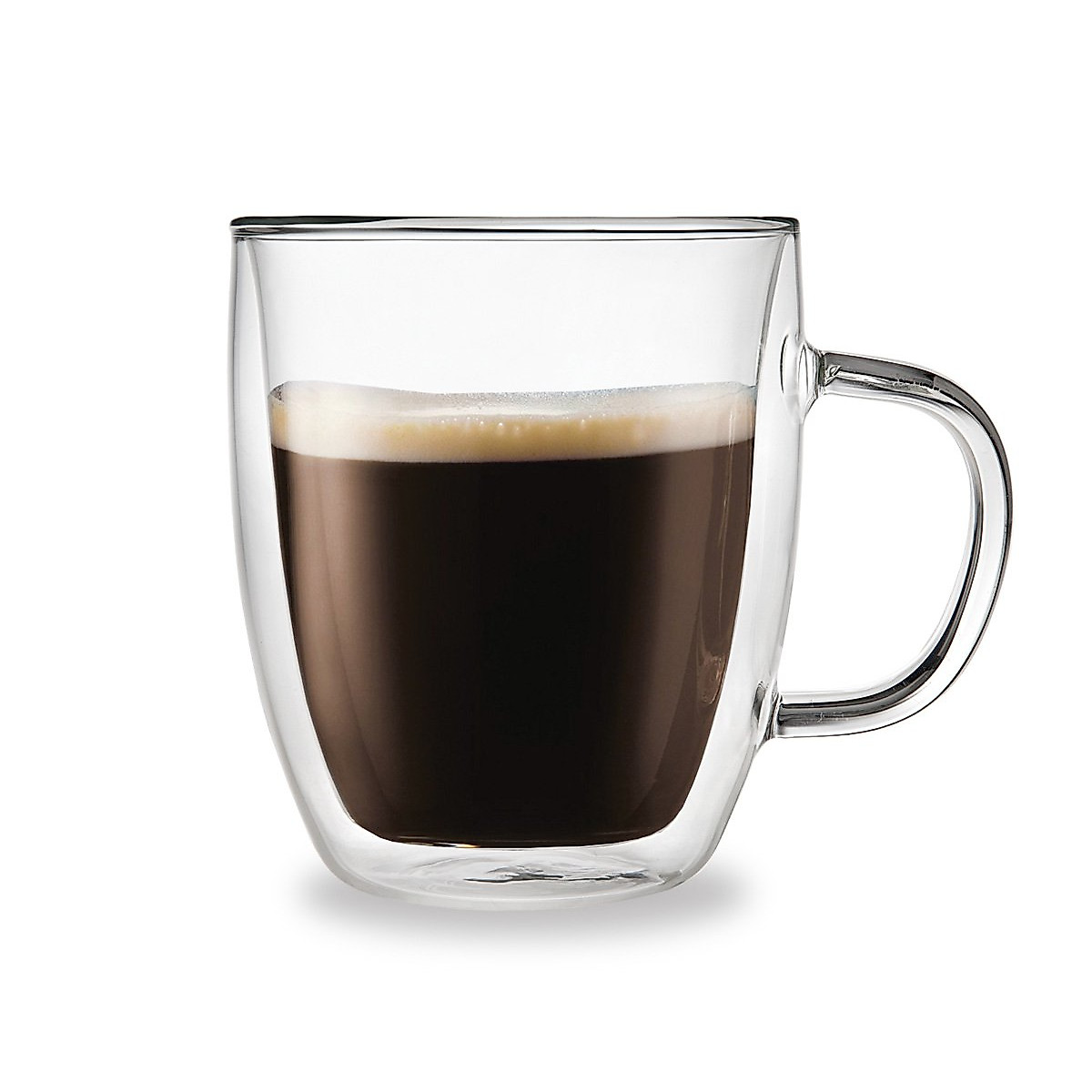 Godinger Large Coffee Mug Glass Double Wall Insulated - 16oz